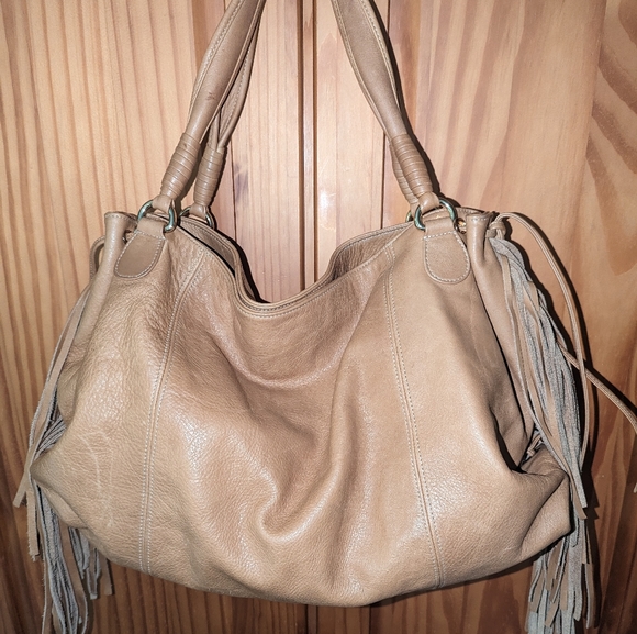 Zina Eva | Bags | Zina Eva Tan Leather Fringe Hobo Bag | Poshmark